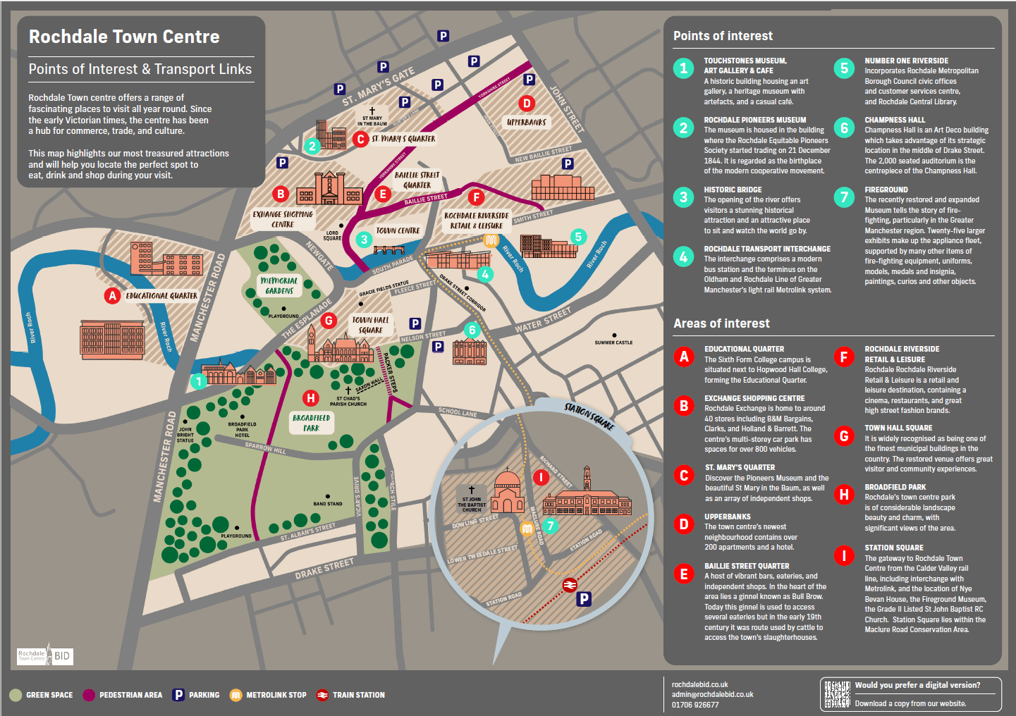 Rochdale Town Centre - Map of Shopping Areas